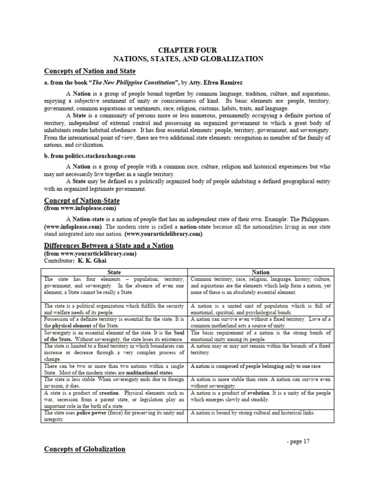 (PPG) CHAPTER IV - NATIONS, STATES, AND GLOBALIZATION (AmoReport) | PDF ...