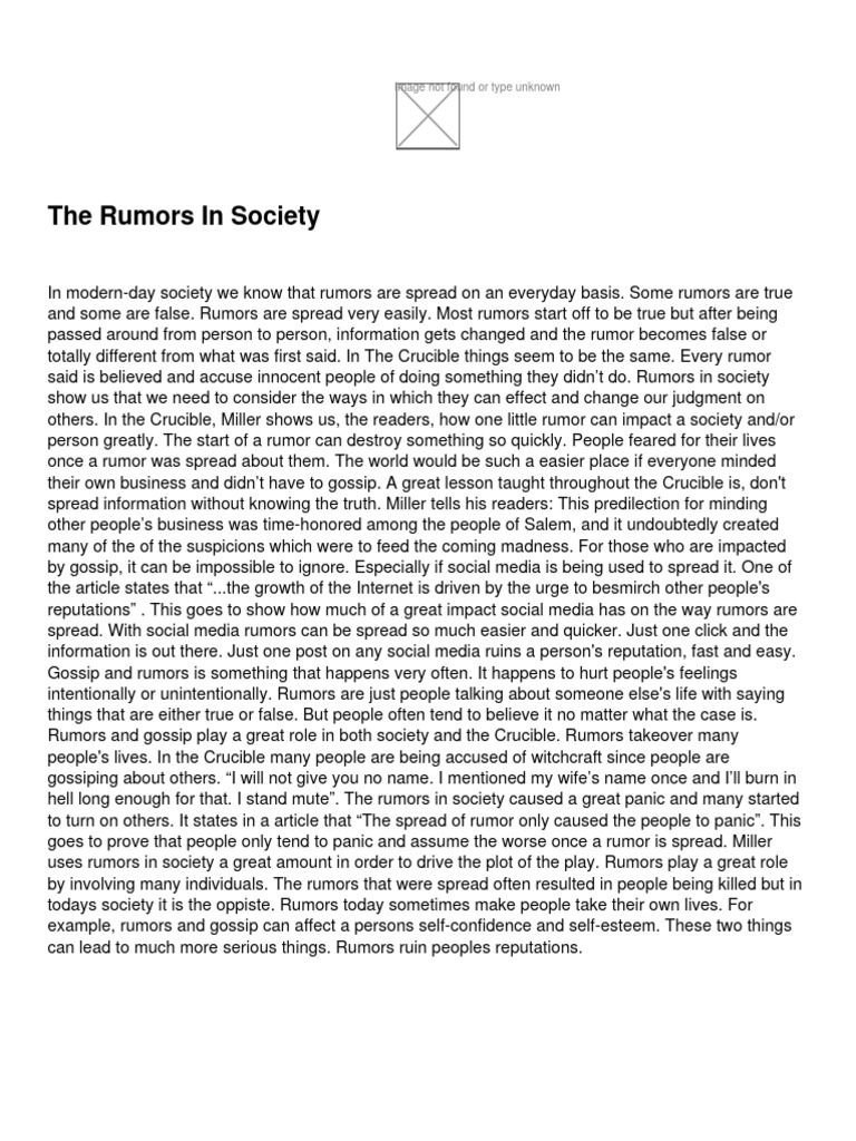 The Rumors in Society | PDF | Rumor | Communication