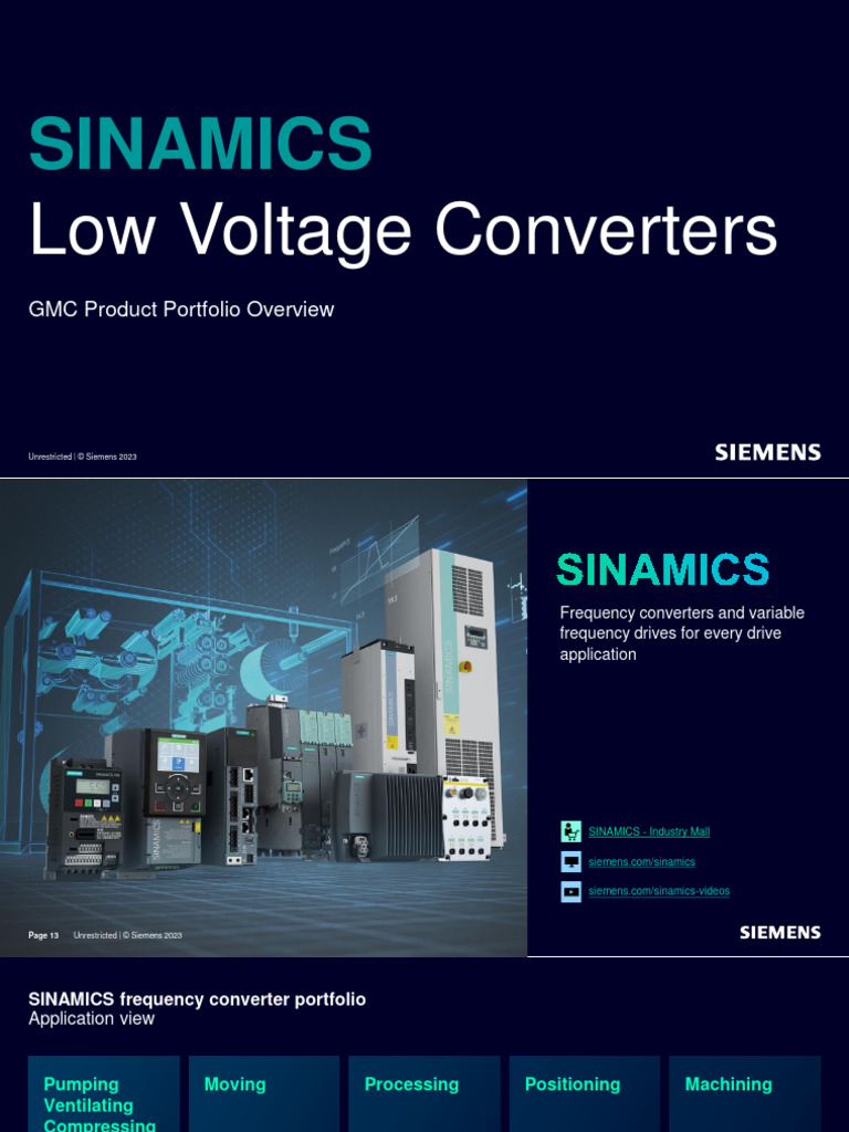 SINAMICS Low Voltage Converters 2023 | PDF | Computing | Computer Engineering