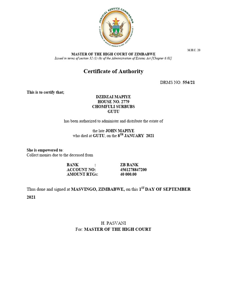 C A - John Mapiye | PDF