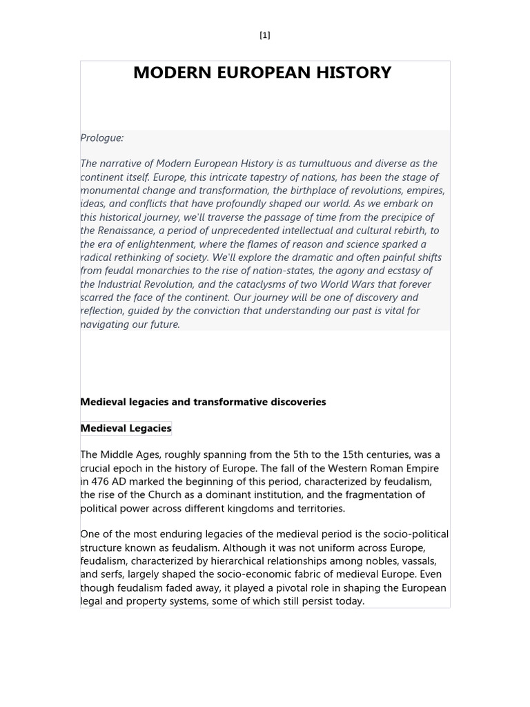 Modern European History | PDF | Renaissance | Protestantism