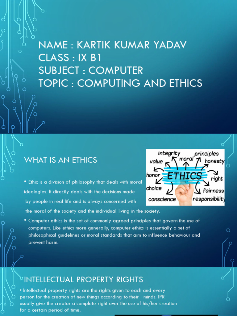 Kartik Kumar Yadav IXB1 - Comp | PDF | Security Hacker | Intellectual Property