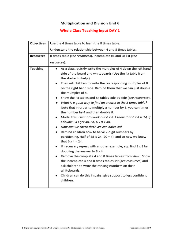Teach-Activs Mult-Div 3347 | PDF | Multiplication | Cognition
