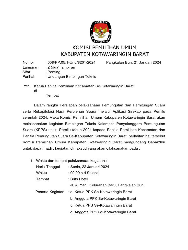 Und 006 - Bimtek KPPS Kepada PPK Dan PPS | PDF