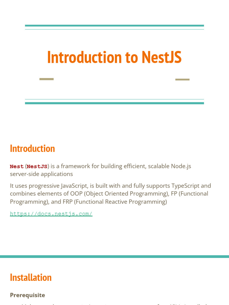 Introduction To Nestjs Pdf Class Computer Programming Computing