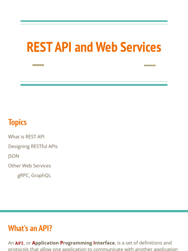 REST API and Web Services | PDF