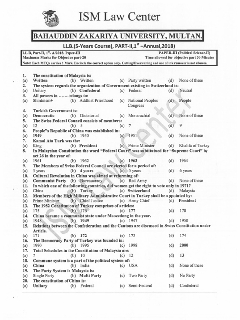 Political Science Past Paper Part 2 | PDF