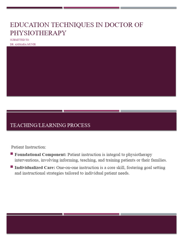 Education in PT | PDF | Physical Therapy | Learning