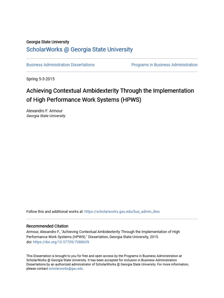 Armor 2015 Achieving Contextual Ambidexterity Through the ... Armor 2015 Achieving Contextual Ambidexterity Through the ...