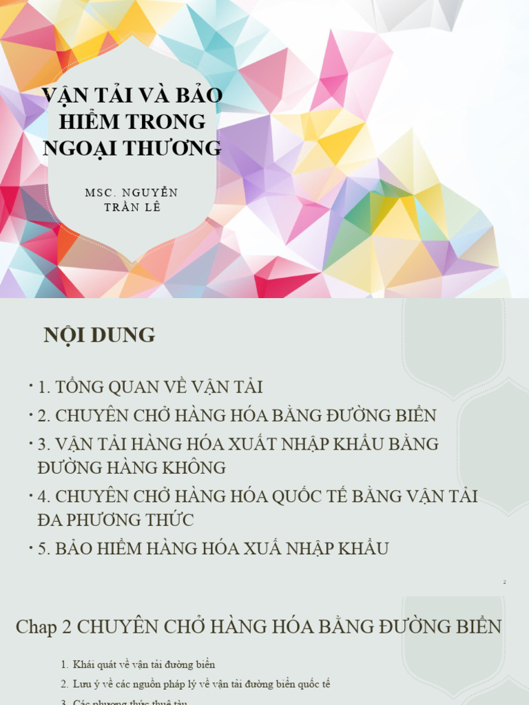 Chap 2 VAN TAI DUONG BIEN SV | PDF