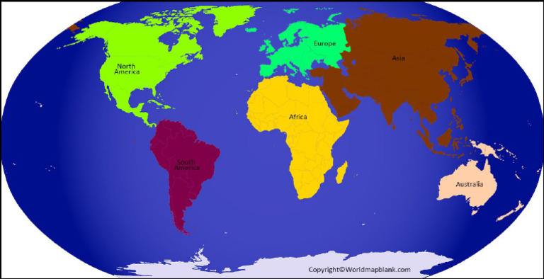 Printable World Map With Continents | PDF