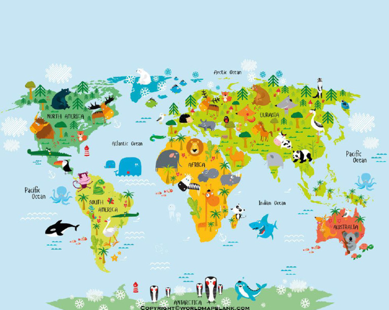 World Map For Kids Printable | PDF