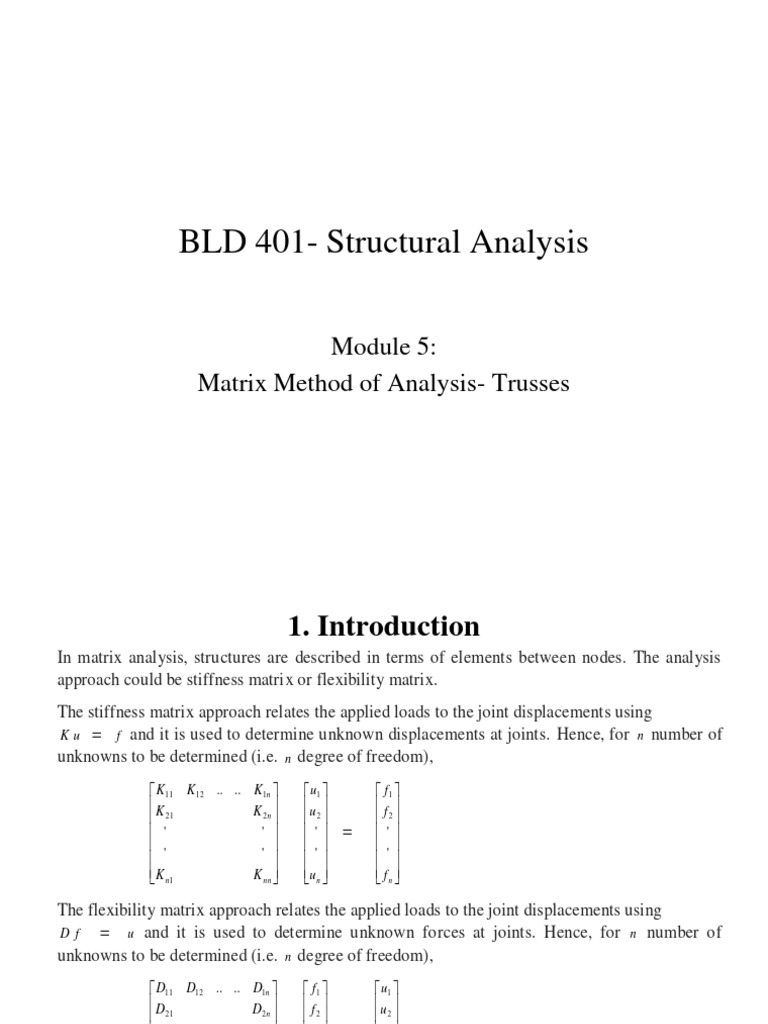 BLD 401 - Module 5 | PDF | Structural Analysis | Stiffness