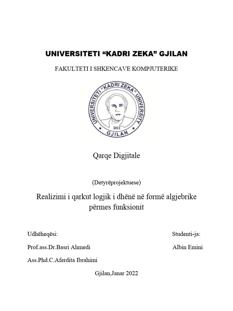 Arta Hetemi (Detyreprojektuese) Qarqe Digjitale Nje Shembull Nga Viti 2022 | PDF