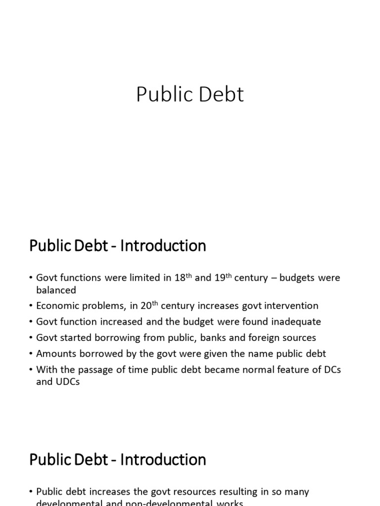 Public Debt | Download Free PDF | Debt | Government Debt