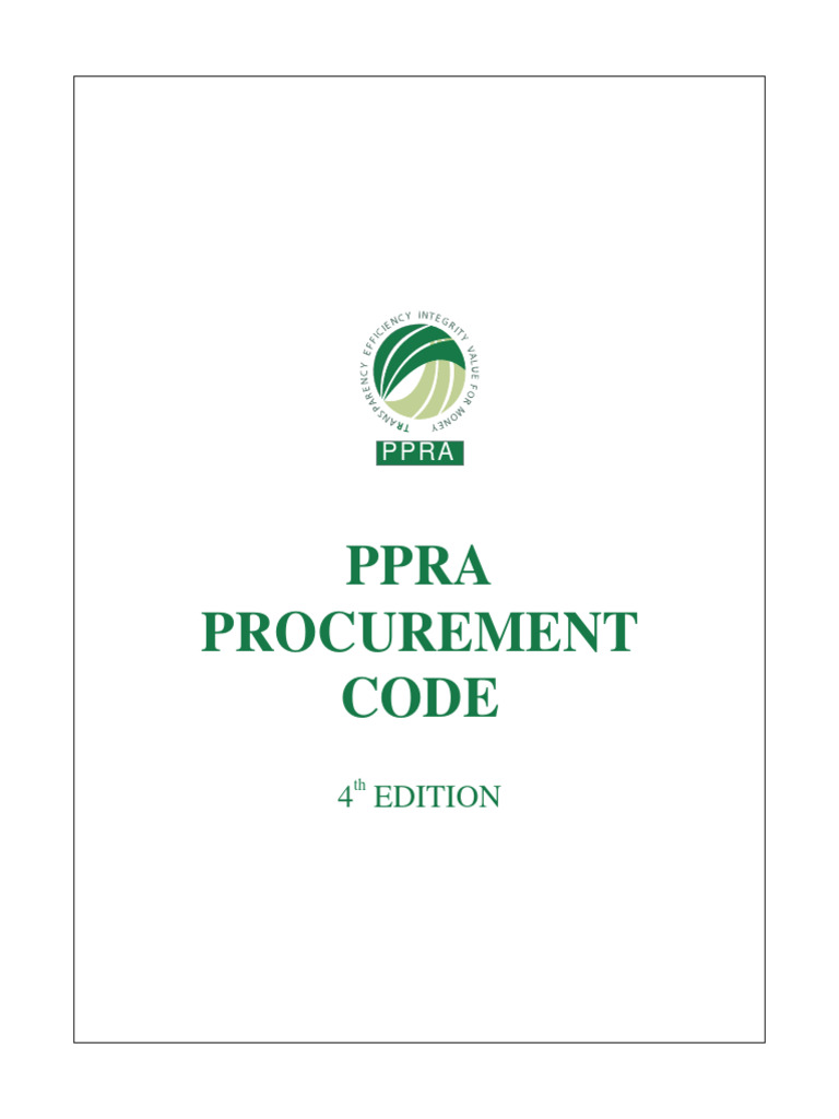 PPRA Procurement Code | PDF | Procurement | Expense