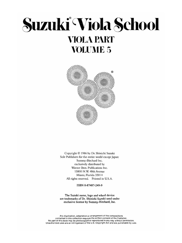 SUZUKI Viola School - Volume 5 | PDF
