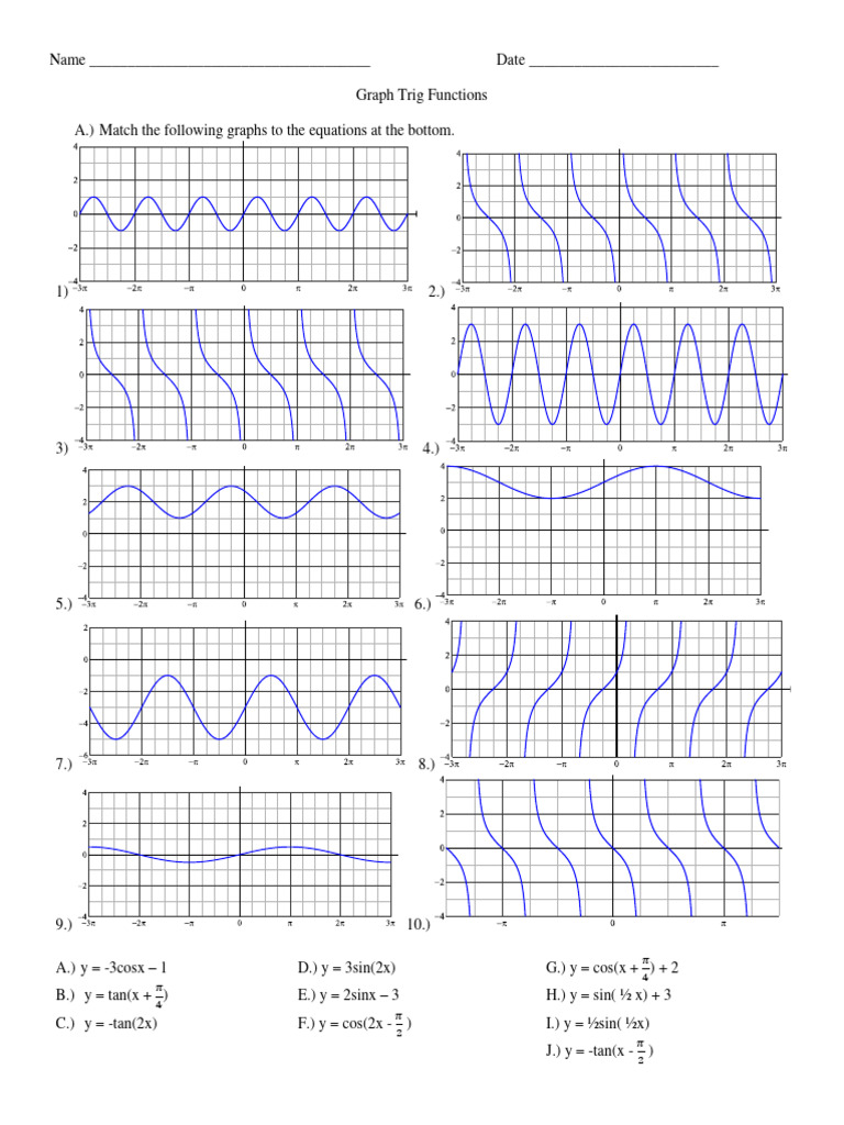 Matching Trig Functions | PDF