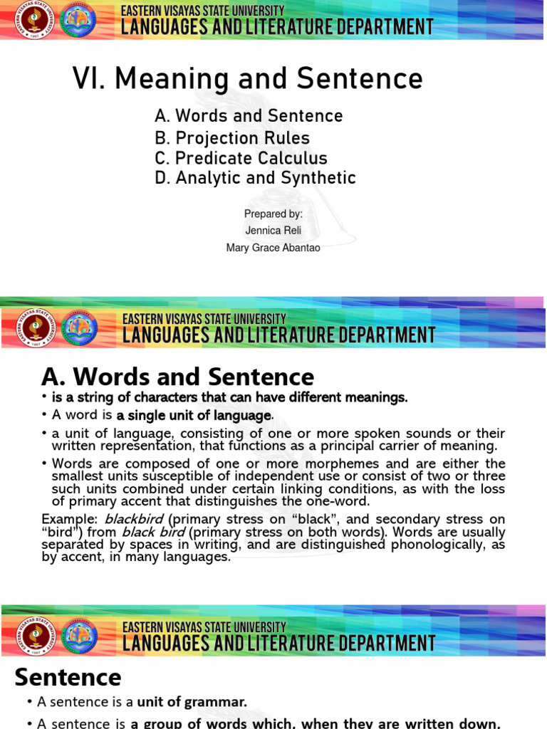 (Semantics of English) Words and Sentences | PDF