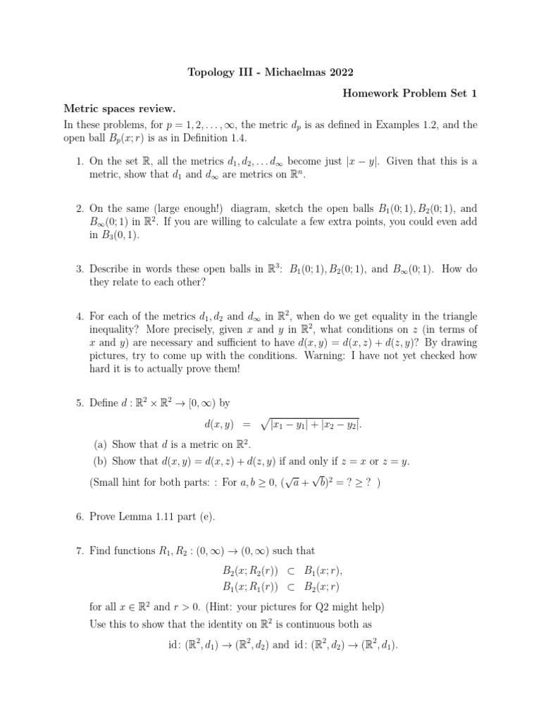 HWK 1 | PDF | Function (Mathematics) | Integral
