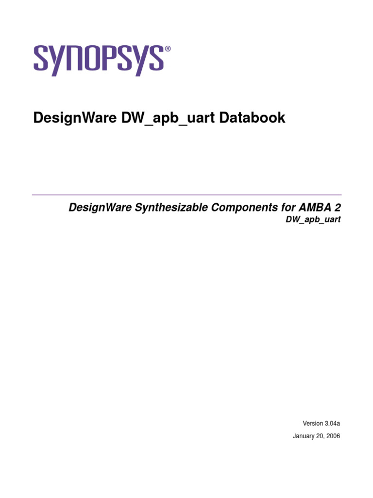 DW Apb Uart Databook | PDF | Computer Architecture | Digital Electronics