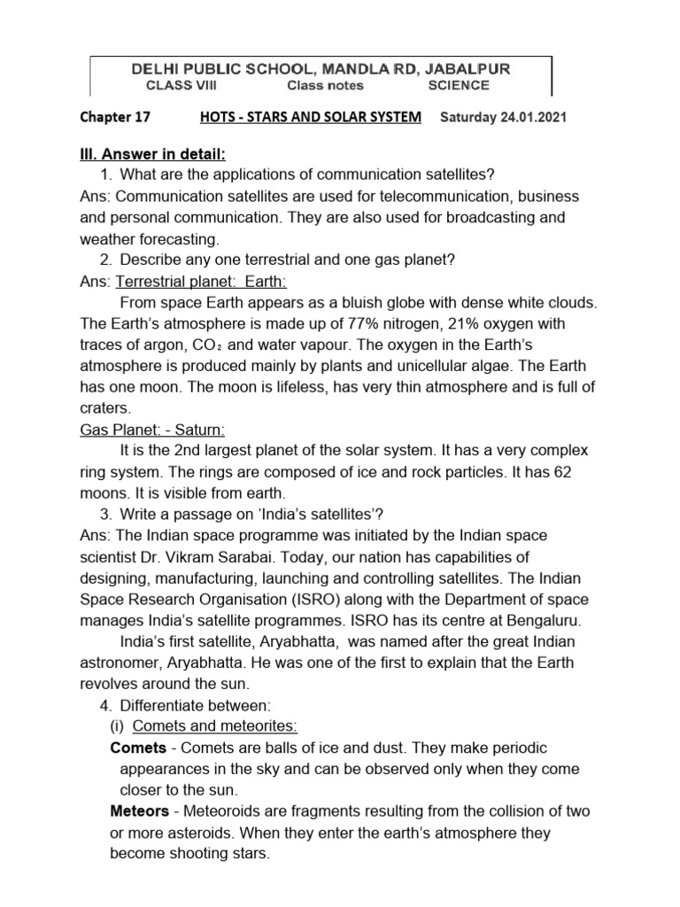Hots - Stars and Solar System | PDF | Science & Mathematics