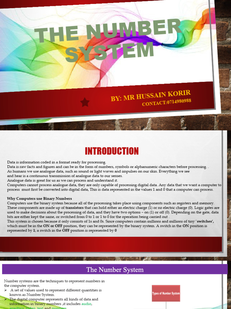 The Number System CS | PDF | Decimal | Bit