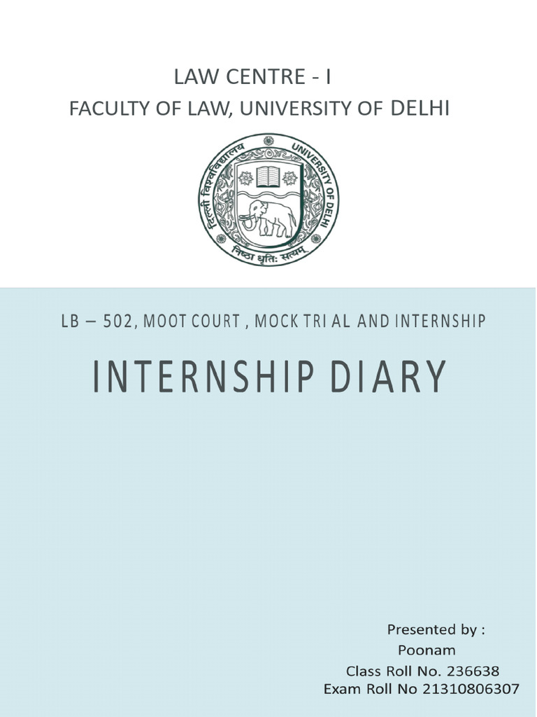 Poonam Internship Diary | Download Free PDF | Magistrate | Arbitration