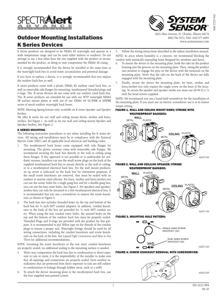 Manual - Spectr Alert (Outdoor Mounting Installations K Series I56-3222 ...