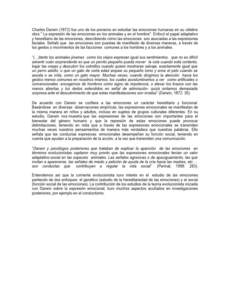 Charles Darwin Expresión De Las Emociones En Animales Y Hombre Pdf