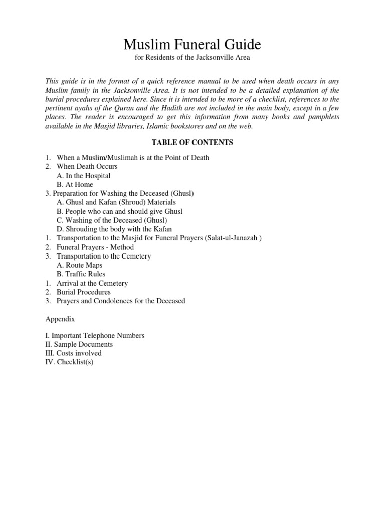 Bacaan Muslim Funeral Guide | PDF | Hadith | Burial