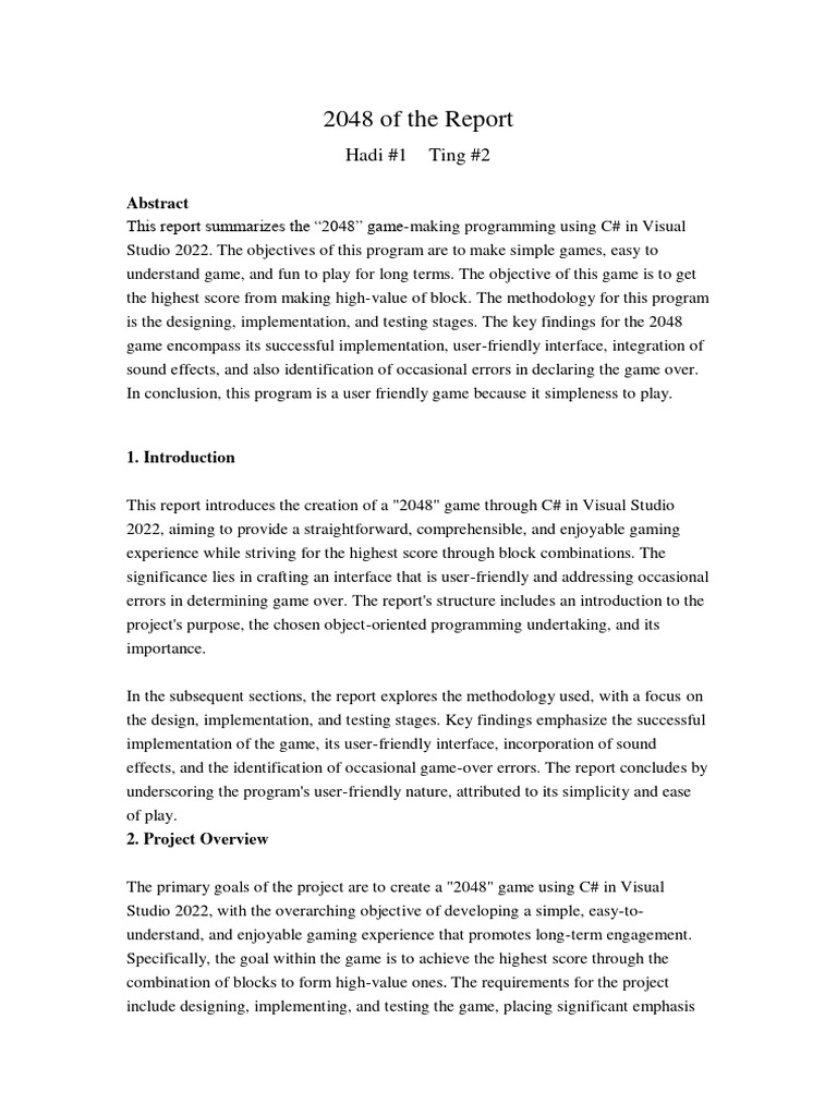 Project Report Oop Group 9 | PDF