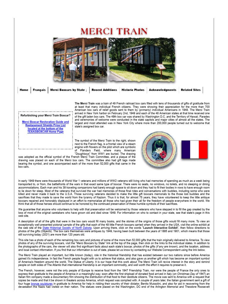Merci Train Box Cars | PDF