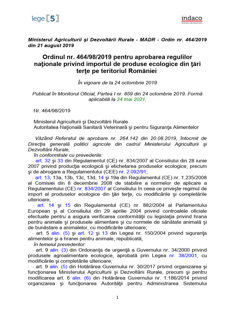 Ordin 464 2019 | PDF