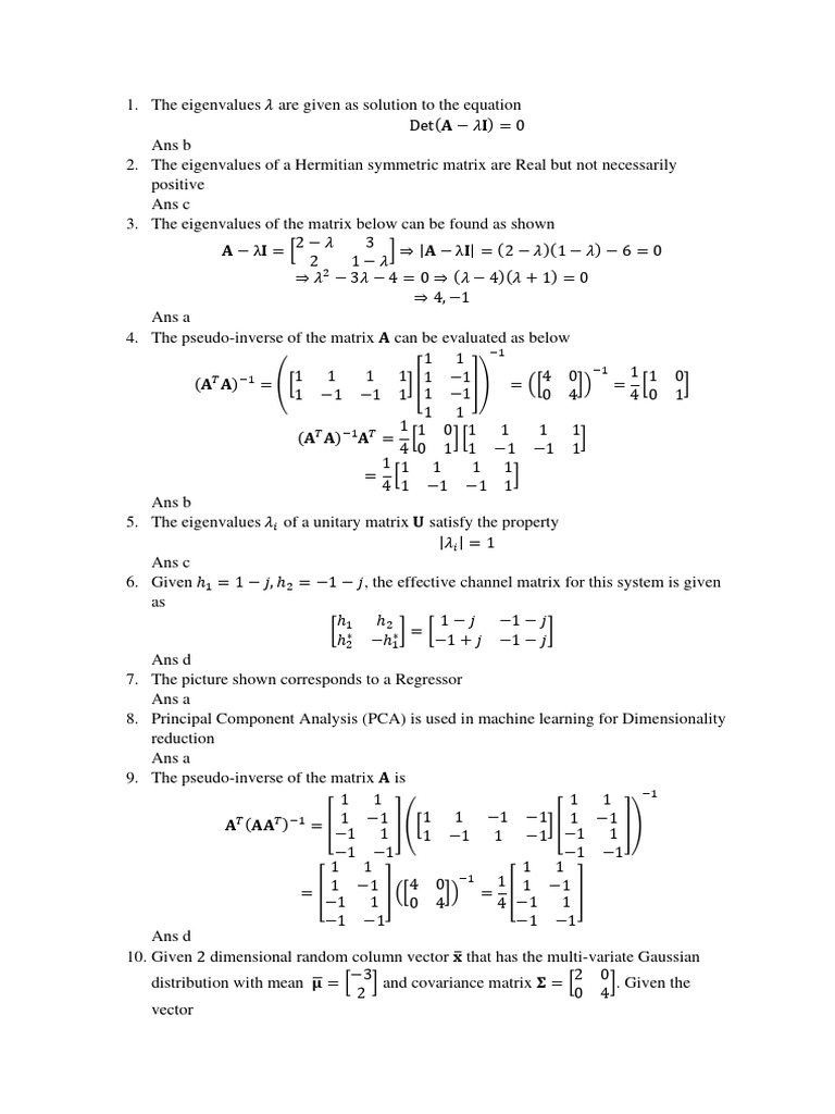 Solution 5 | PDF | Eigenvalues And Eigenvectors | Matrix (Mathematics)