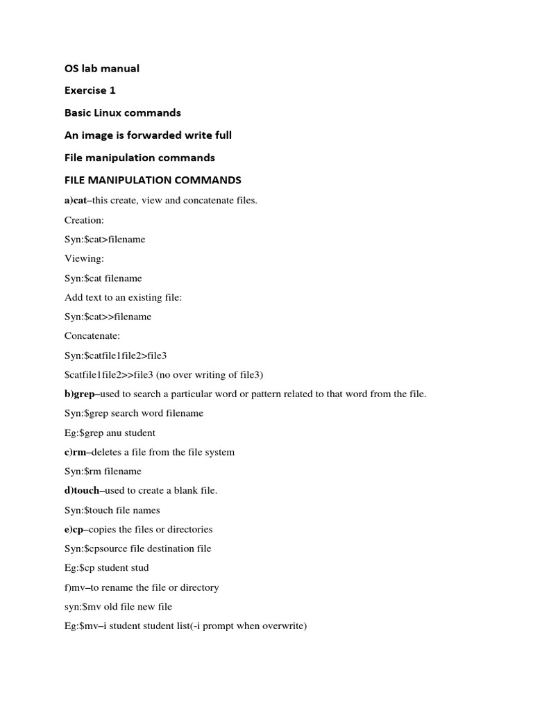 OS Lab Manual | Download Free PDF | Computer File | Filename