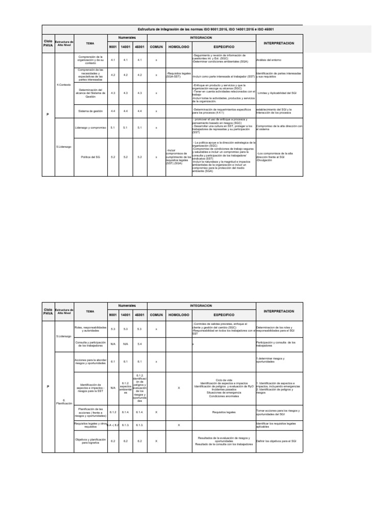 Matriz Interrelación HSEQ INTEGRADOS | PDF