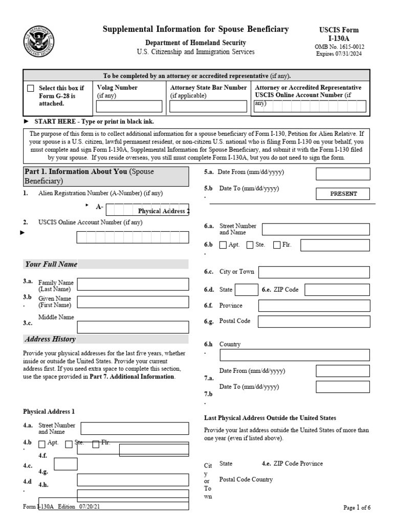 Supplemental Information For Spouse Beneficiary | PDF | The United ...