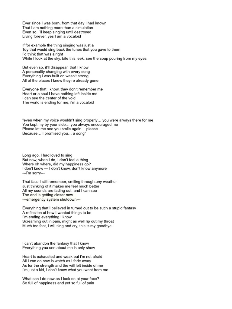 Disappearance of Hatsune Miku | PDF