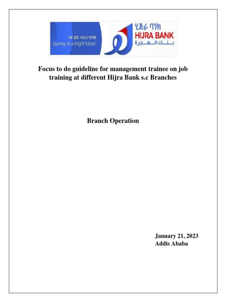 On Job Training in Branch Banking Operation | PDF | Banks | Regulatory ...