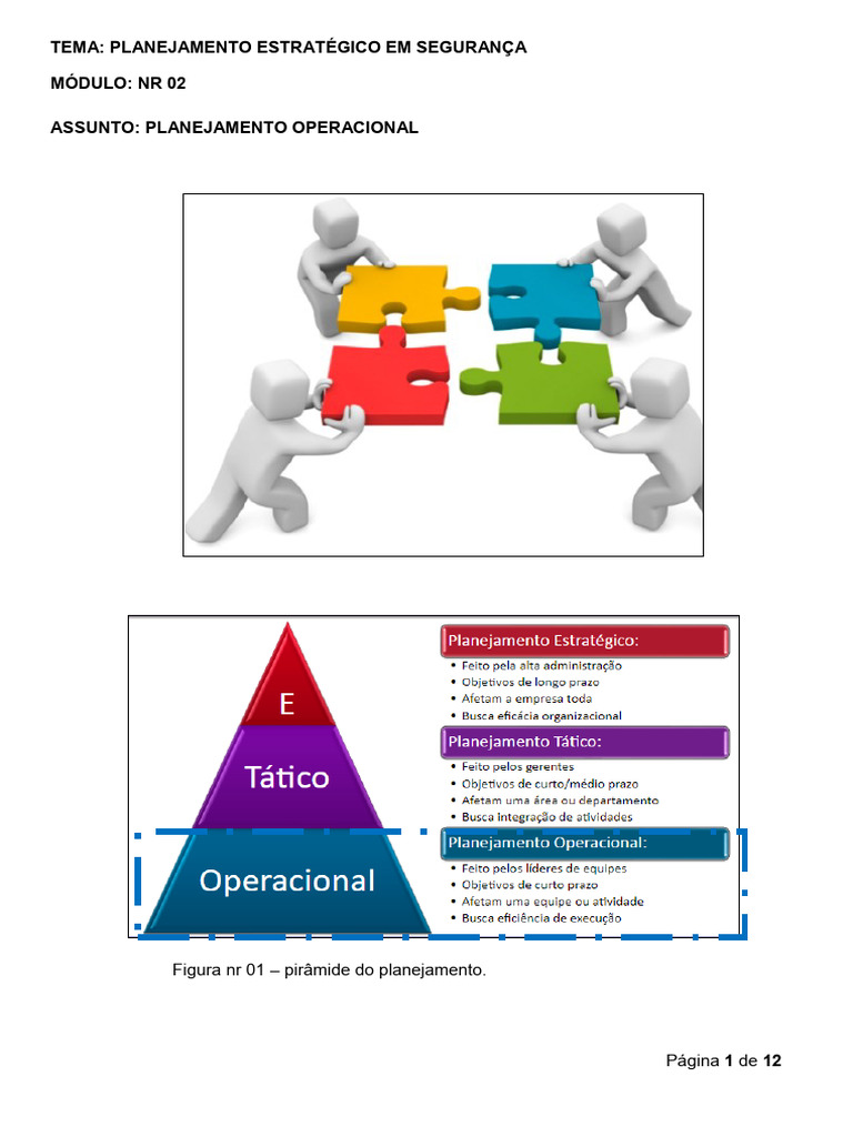 Planejamento Operacional | PDF | Planejamento | Tempo