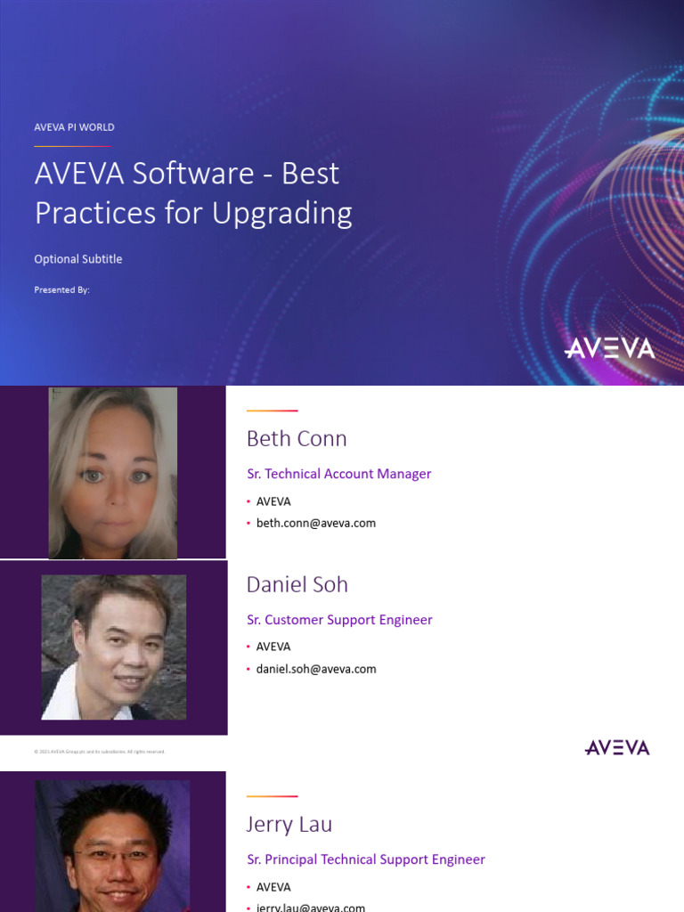 UC21NA D3AO120 AVEVA Software Best Practices For Upgrading | PDF | Microsoft Sql Server ...