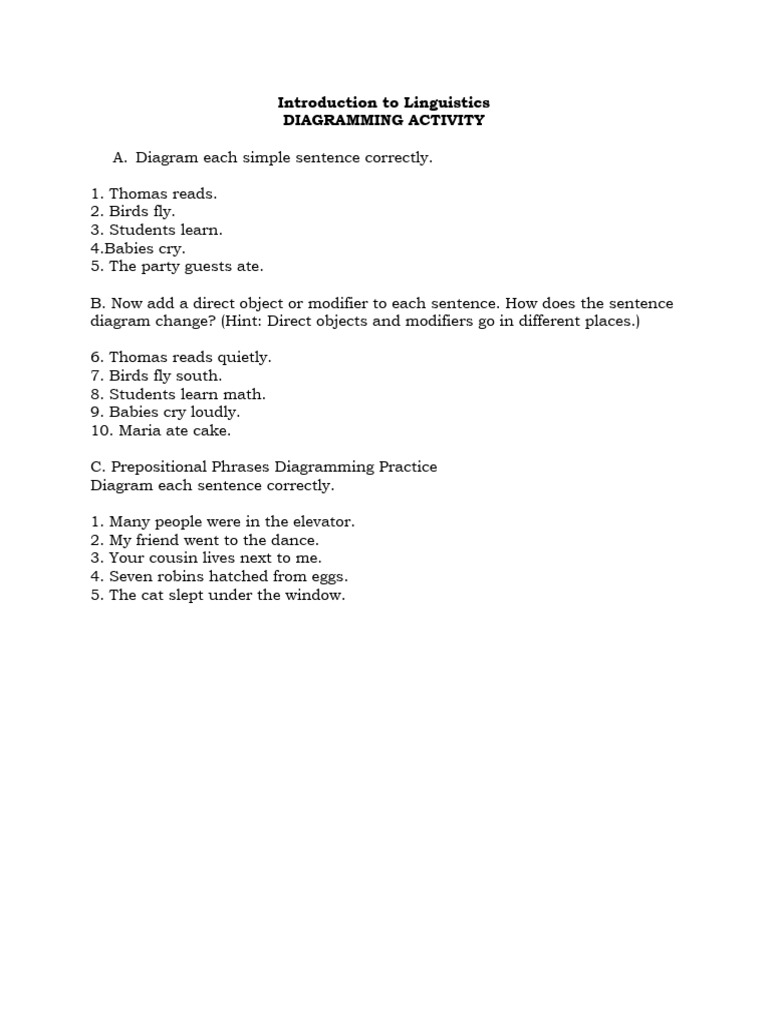Introduction To Linguistics DIAGRAMMING | PDF