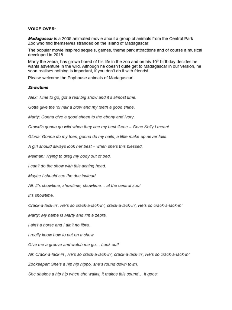 Madagascar SCRIPT Edits With Move It | PDF