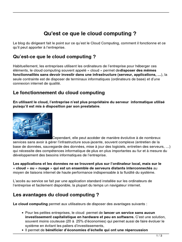 Comprendre le Cloud Computing | PDF | Cloud computing | Informatique