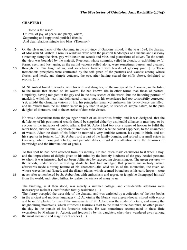 Ann Radcliffe Chapter 1 Extract | PDF