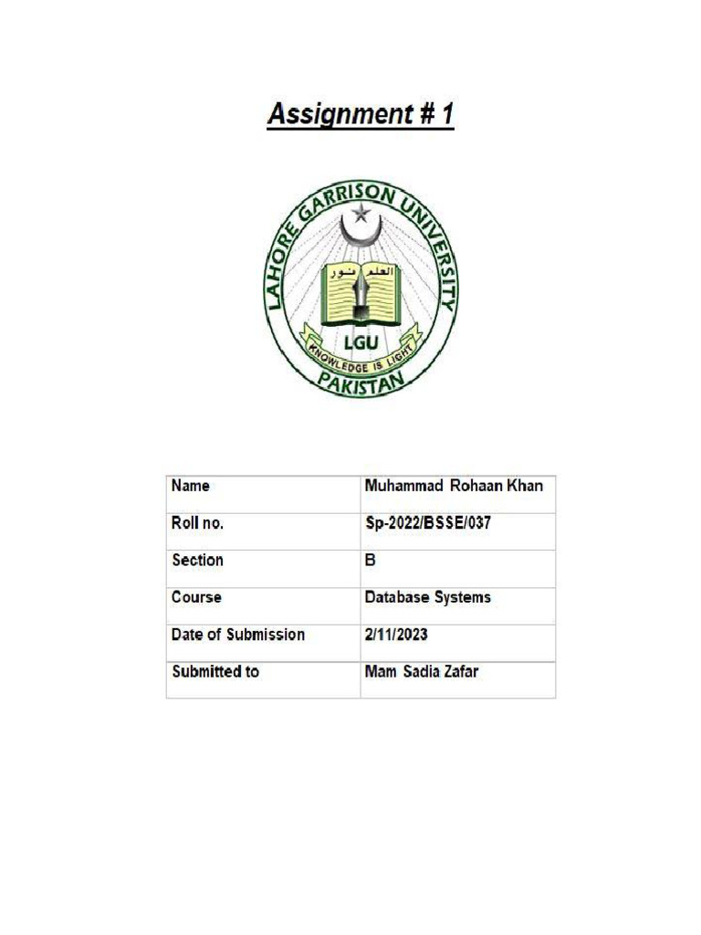 Dbs Lab 1 | PDF Dbs Lab 1 | PDF
