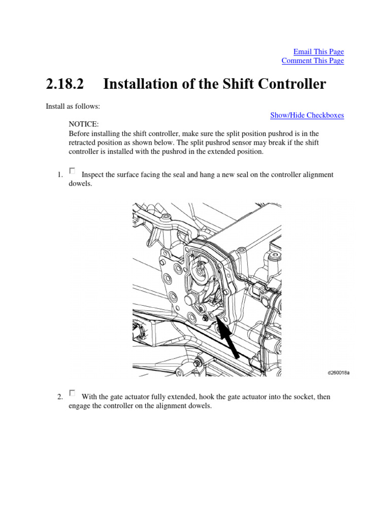 Installation of the Shift Controller | PDF