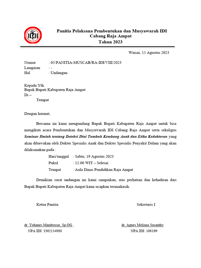 Surat Undangan Dan PLN, Polres Dan Kominfo | PDF | Hukum