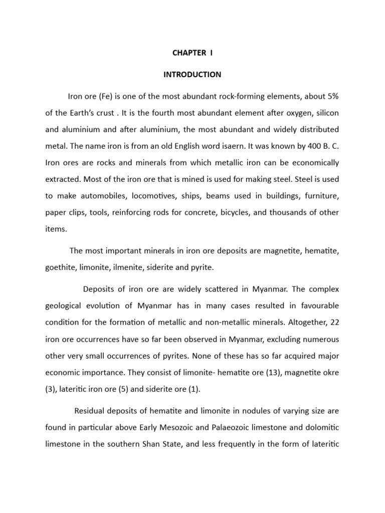 Iron Ore Deposits | PDF | Iron | Physical Sciences